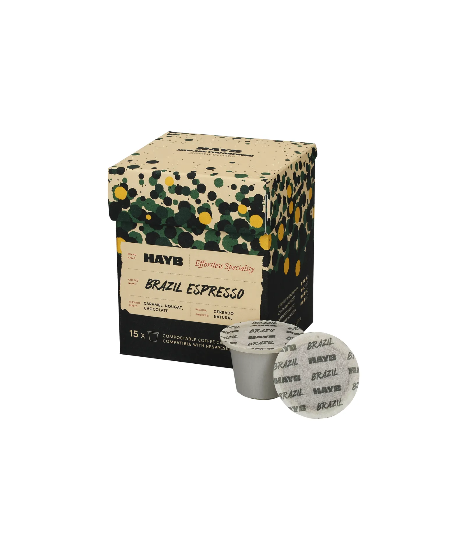 Hayb Brazil Espresso – Kompostowalne Kapsułki do Nespresso® 15 sztuk ...